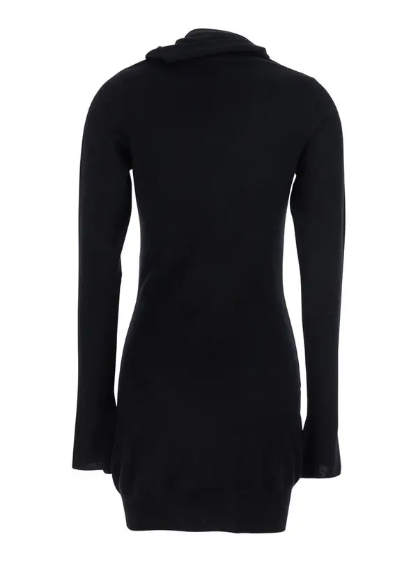 Attico Mini Dress With Cowl Neck And Flared Sleeves