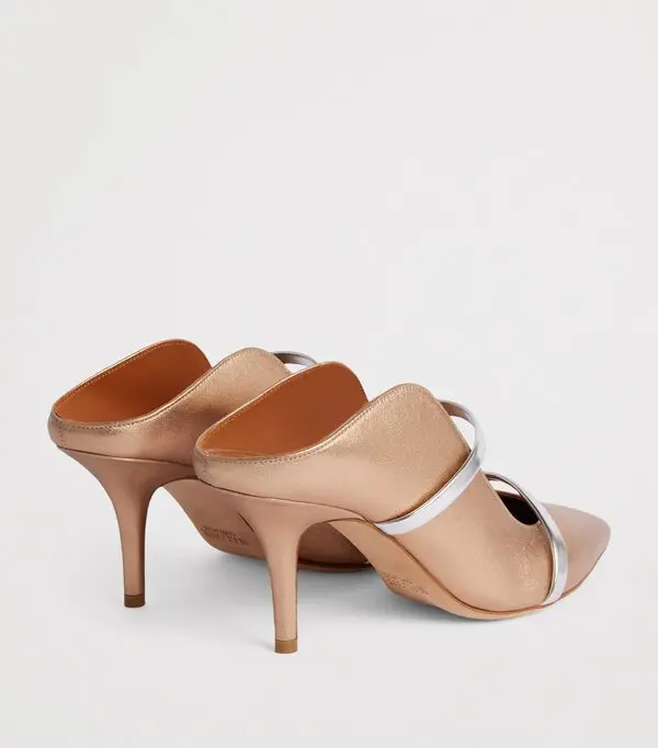 MALONE SOULIERS Metallic Leather Maureen Mules - Gold