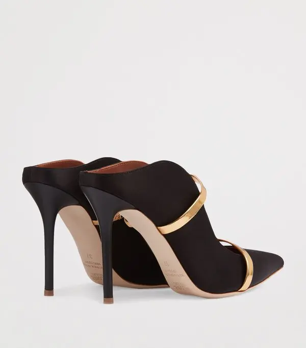 MALONE SOULIERS Maureen 100 Satin Mules - Black