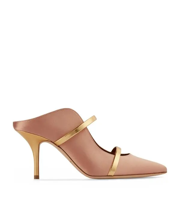 MALONE SOULIERS Maureen 70 Satin Mules - Pink