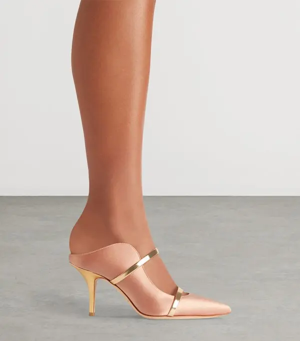 MALONE SOULIERS Maureen 70 Satin Mules - Pink