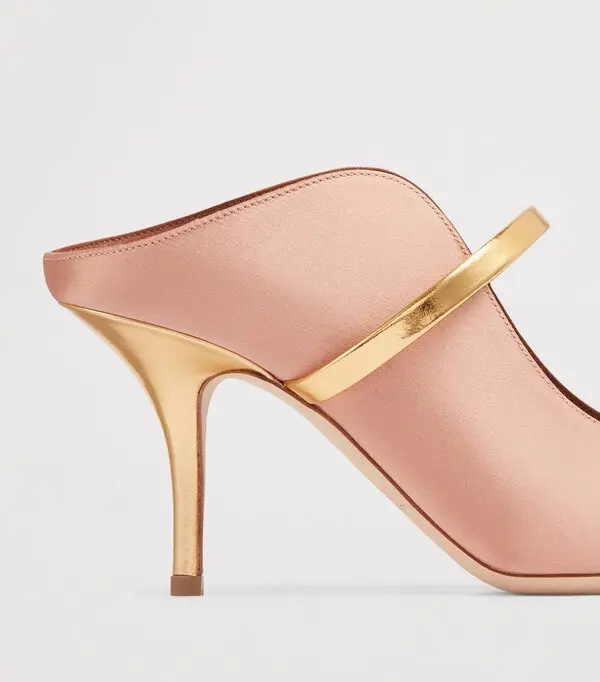 MALONE SOULIERS Maureen 70 Satin Mules - Pink
