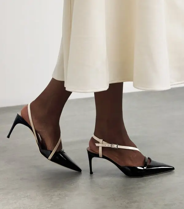 MALONE SOULIERS Patent Leather Valeria Slingback Pumps