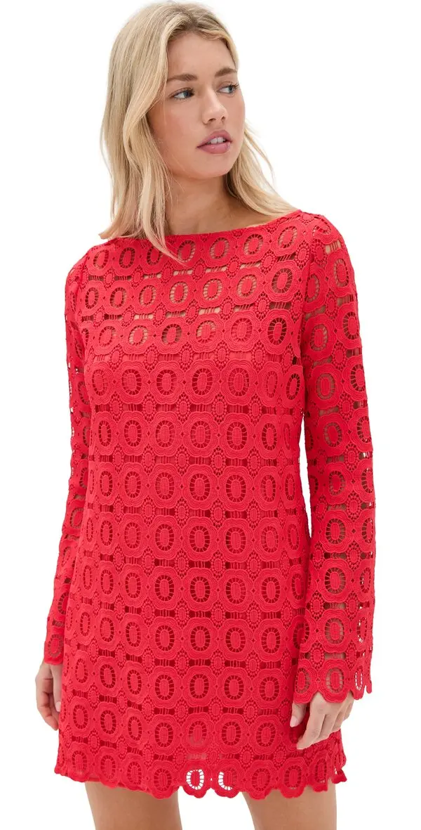 Hill House Home The Eliza Mini Dress In Poppy, Lace - 50% Off | Editorialist