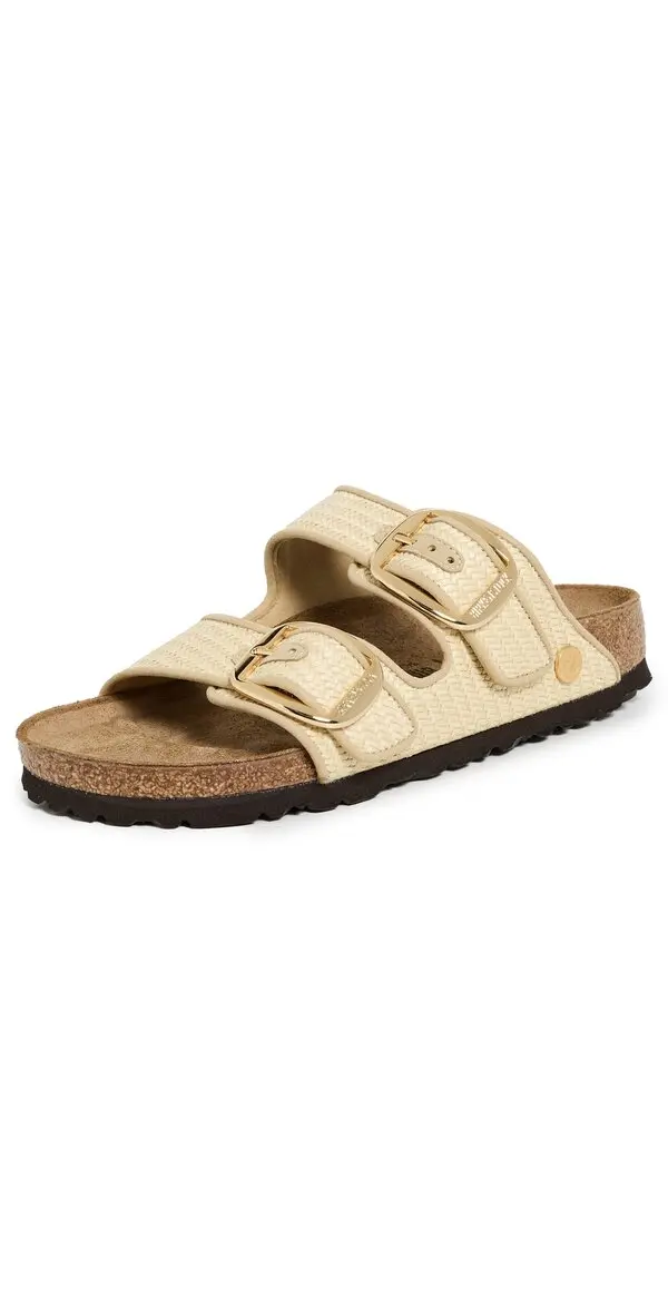 BIRKENSTOCK Arizona Big Buckle Raffia Sandals - Natural