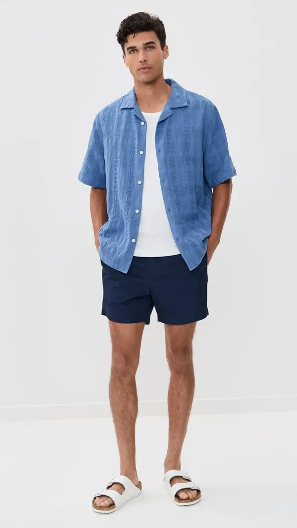 Onia Crinkle Swim Trunks - Deep Navy