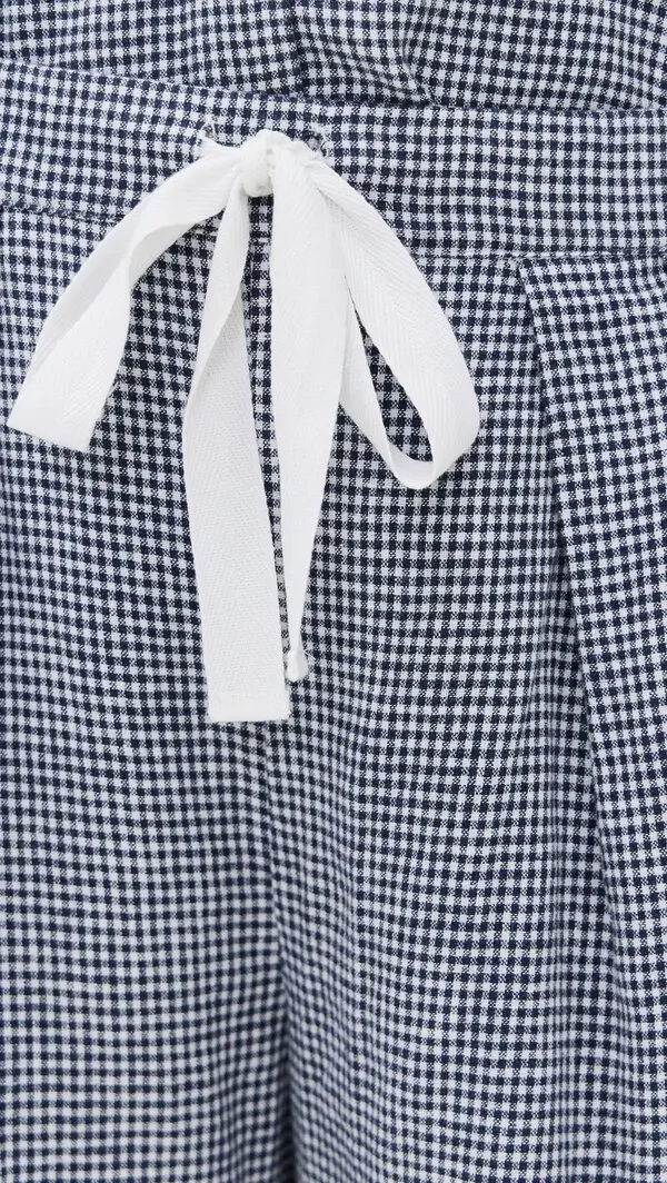Eberjey Gingham Check Linen Blend Relaxed Fit Shorts