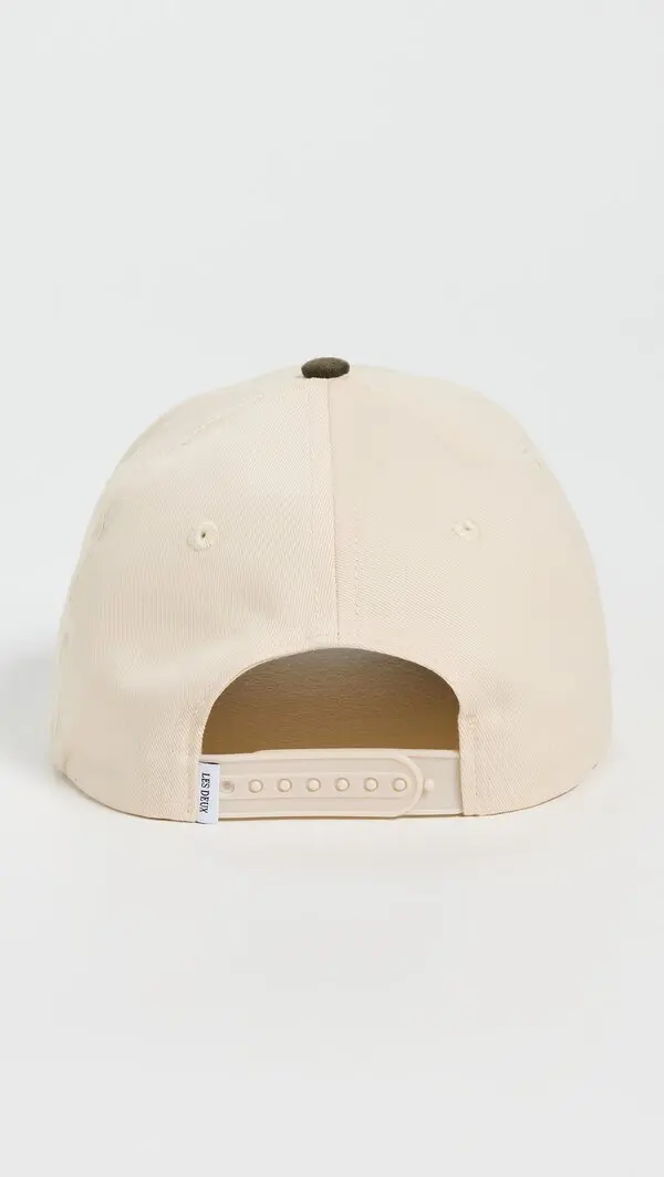 Les Deux Brad Contrast Suede Baseball Cap Ivory Editorialist