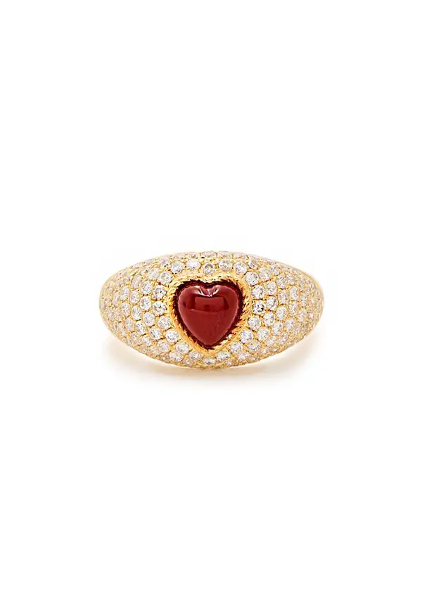 Yvonne Léon Mini Dôme Coeur 9kt Ring - Gold
