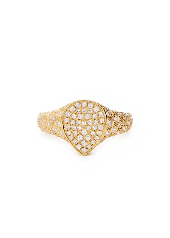 Yvonne Léon 9kt Mini Pear Signet Ring - Gold