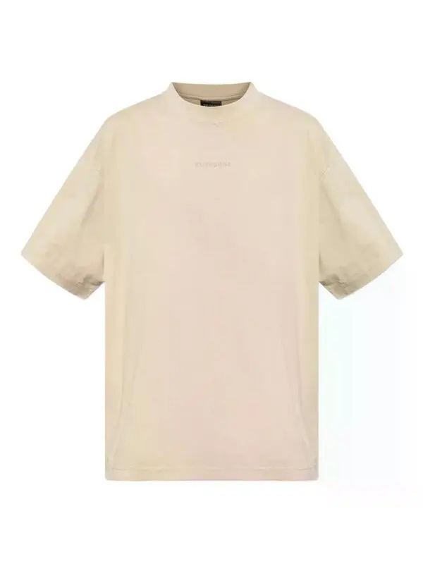 Balenciaga Embroidered Logo T-shirt - Neutrals