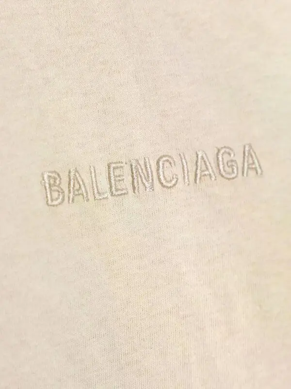 Balenciaga Embroidered Logo T-shirt - Neutrals