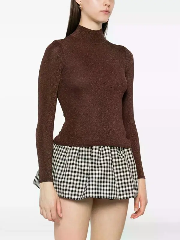 SELF-PORTRAIT High-neck Long-sleeve Top