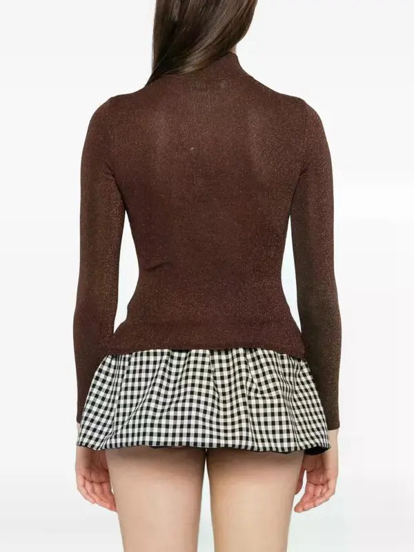SELF-PORTRAIT High-neck Long-sleeve Top
