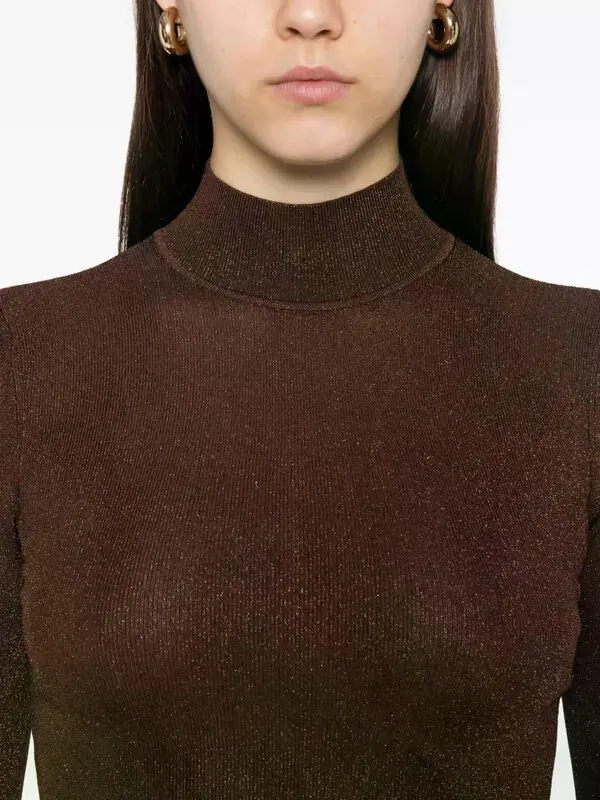 SELF-PORTRAIT High-neck Long-sleeve Top