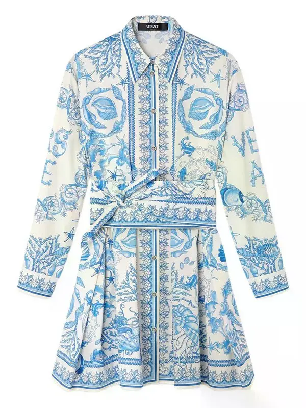 Versace Underwater Barocco Shirt Dress