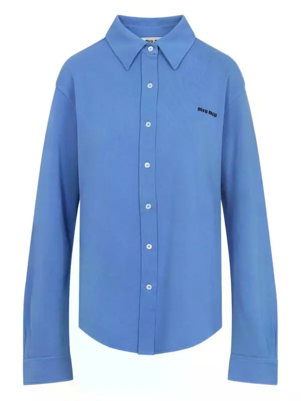 Miu Miu Logo-embroidered Cotton Shirt