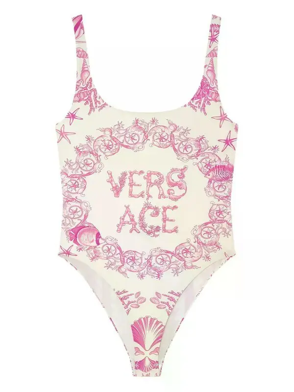 Versace Underwater Barocco Swimsuit - Neutrals