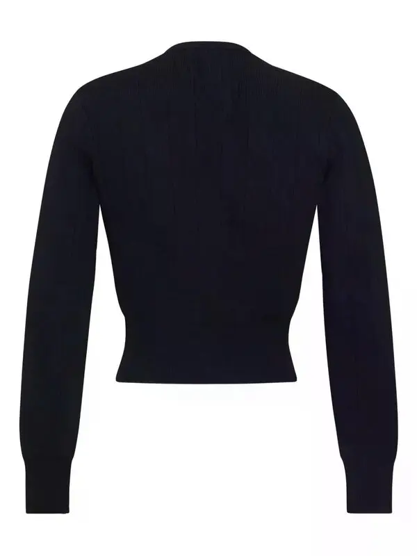 Adam Lippes Jacquard Crew-neck Cardigan - Black