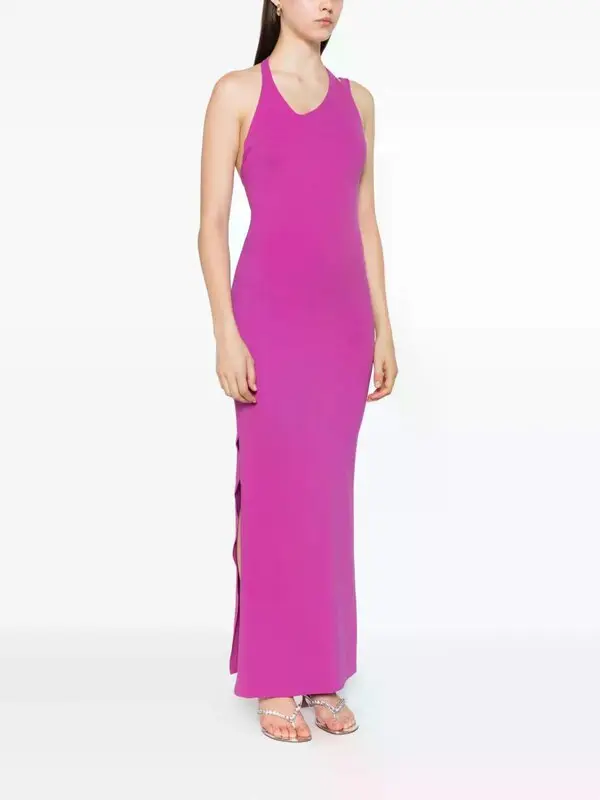 Patrizia Pepe Halter Neck Maxi Dress - Purple