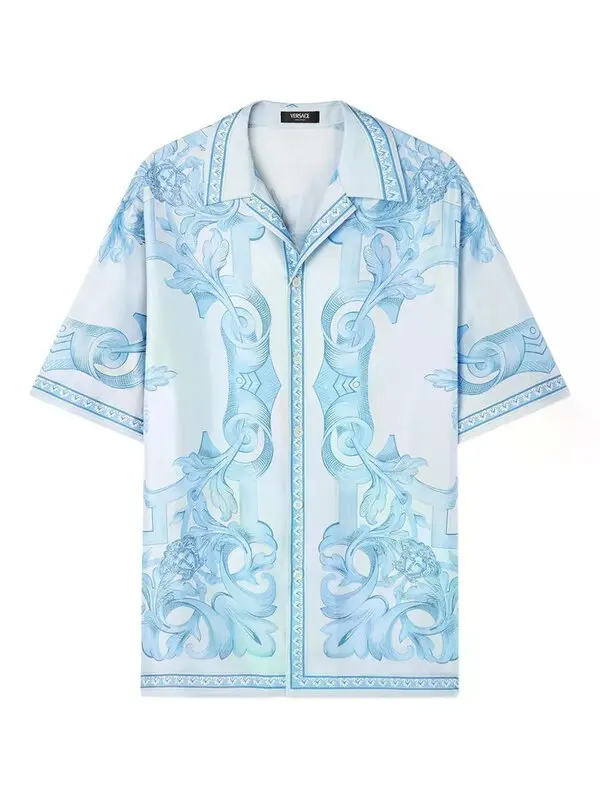 Versace Barocco-print Short-sleeve Shirt