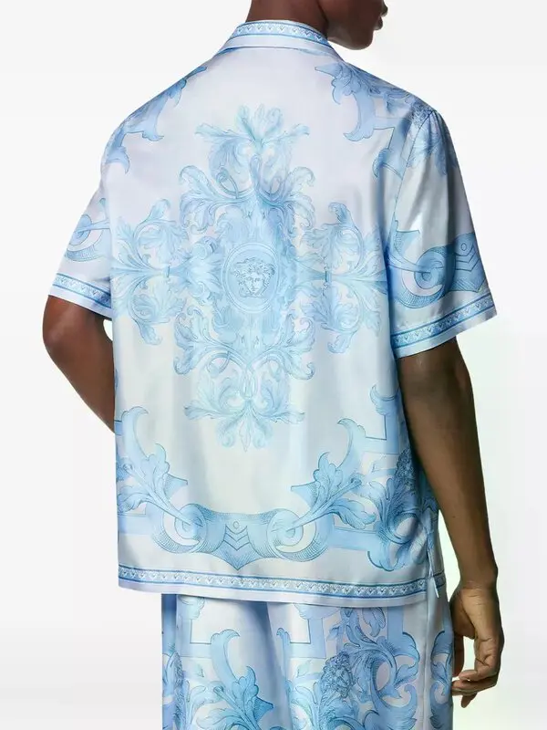 Versace Barocco-print Short-sleeve Shirt