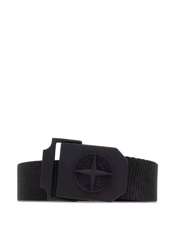 Stone Island Logo-buckle Tape Belt - Black