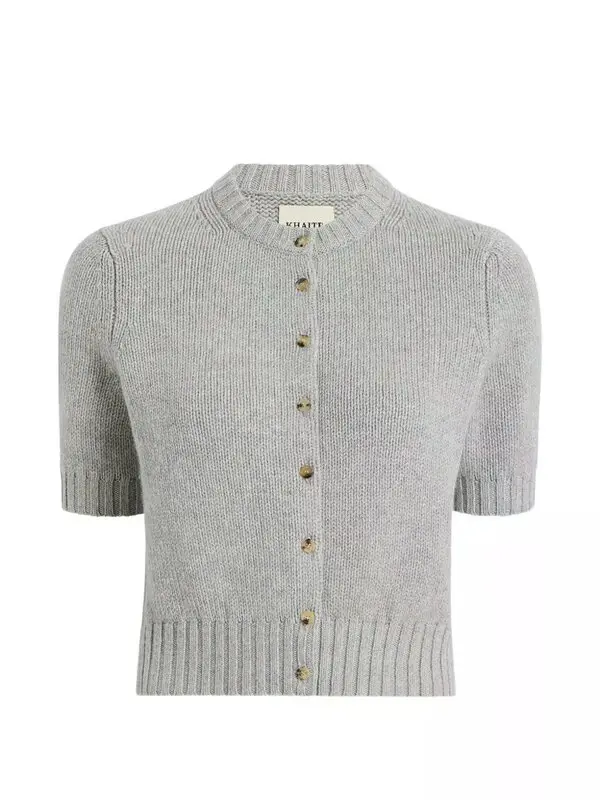 Khaite Short-sleeve Button-up Cardigan - Grey