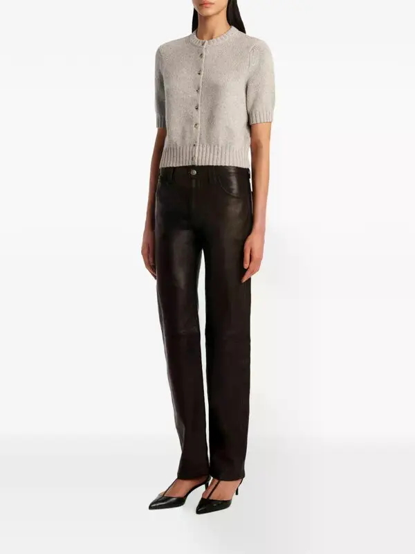 Khaite Short-sleeve Button-up Cardigan - Grey