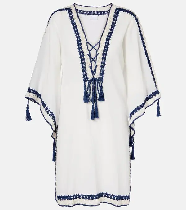 Anna Kosturova Crochet Cotton Kaftan - White