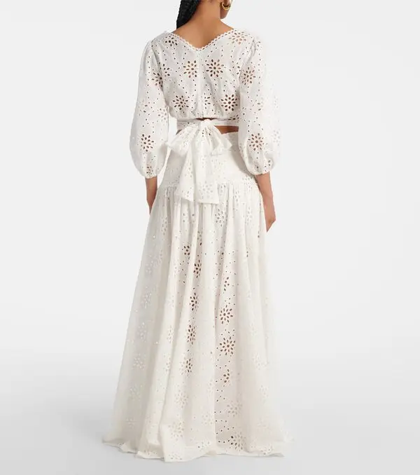 ALEXANDRA MIRO Broderie Anglaise Cotton Crop Top