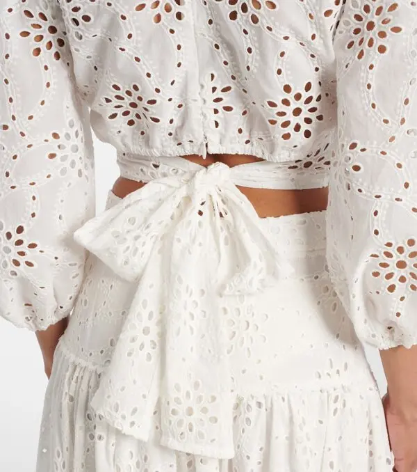 ALEXANDRA MIRO Broderie Anglaise Cotton Crop Top
