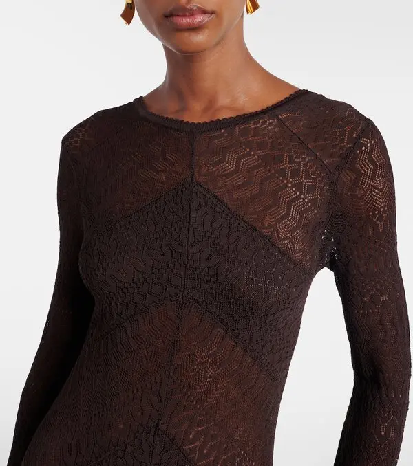 Staud Vera Knitted Open-back Maxi Dress