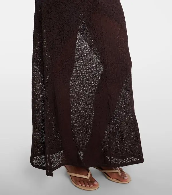 Staud Vera Knitted Open-back Maxi Dress