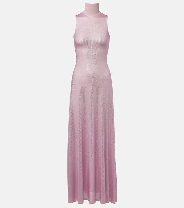 David Koma Ruched Sequined Maxi Dress