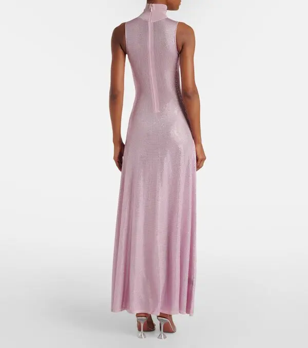 David Koma Ruched Sequined Maxi Dress