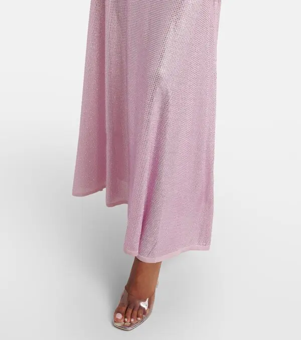 David Koma Ruched Sequined Maxi Dress