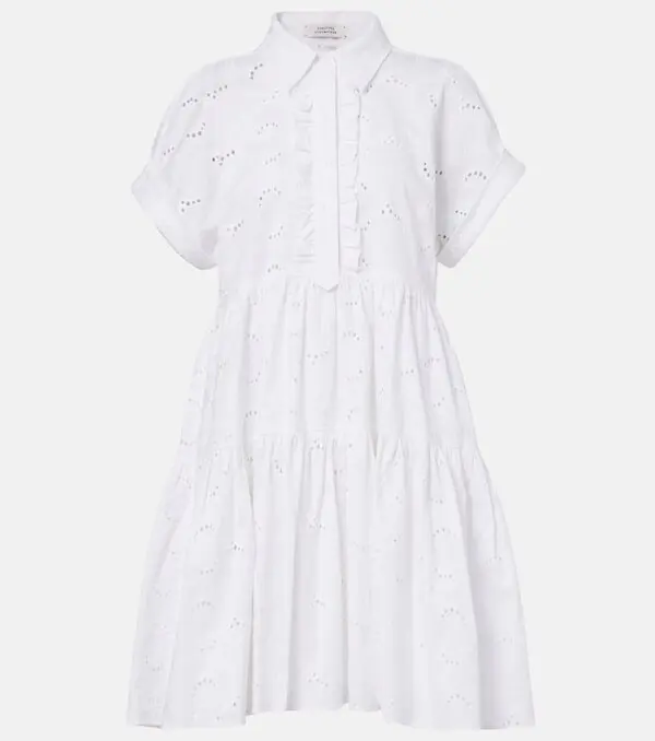 Dorothee Schumacher Cotton Broderie Anglaise Mini Dress - White