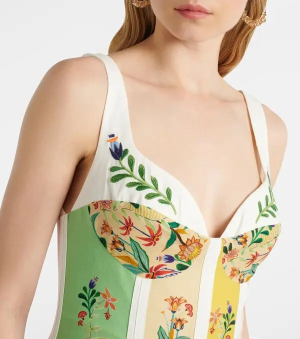 Farm Rio Floral Linen-Blend Maxi Dress In Multicoloured - 20% Off |  Editorialist
