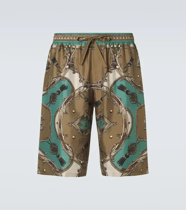 Dolce & Gabbana Printed Silk Twill Shorts - Multicoloured