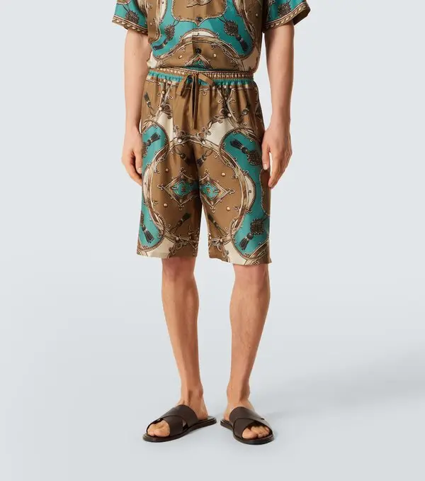 Dolce & Gabbana Printed Silk Twill Shorts - Multicoloured