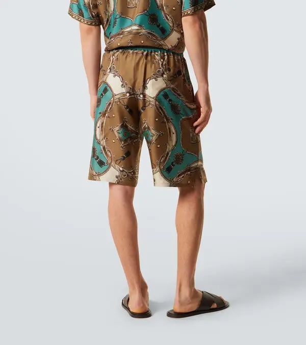 Dolce & Gabbana Printed Silk Twill Shorts - Multicoloured