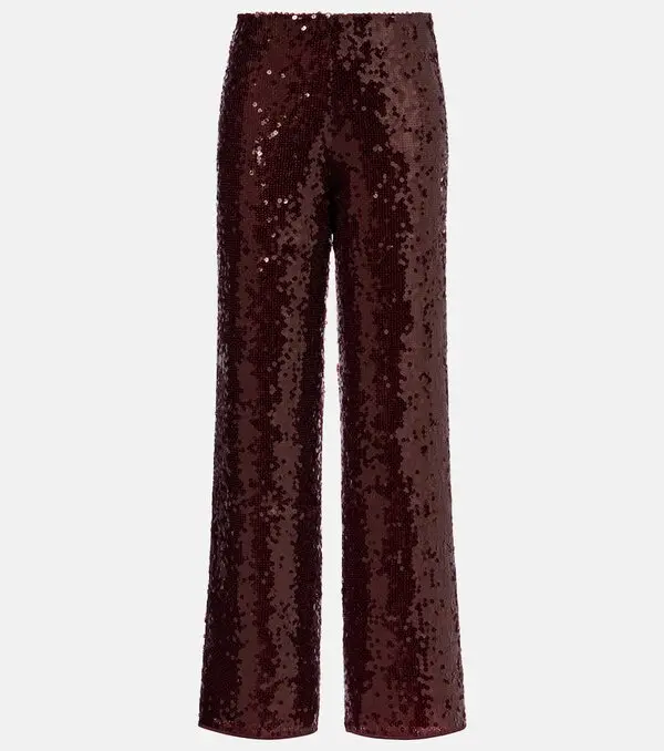 Oseree Marylin Sequined Wide-leg Pants