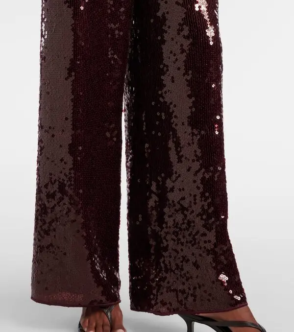 Oseree Marylin Sequined Wide-leg Pants