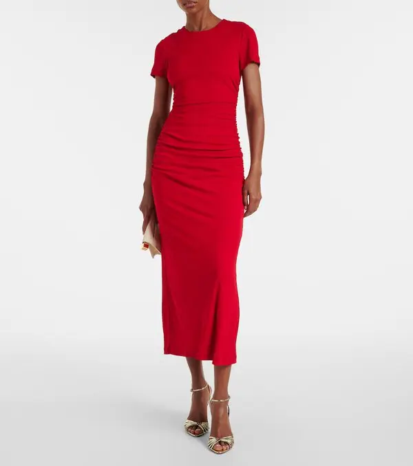 Carolina Herrera Ruched Midi Dress