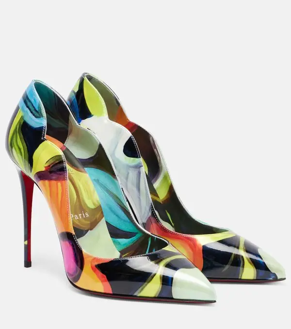 CHRISTIAN LOUBOUTIN Hot Chick 100 Patent Leather Pumps - Multicoloured