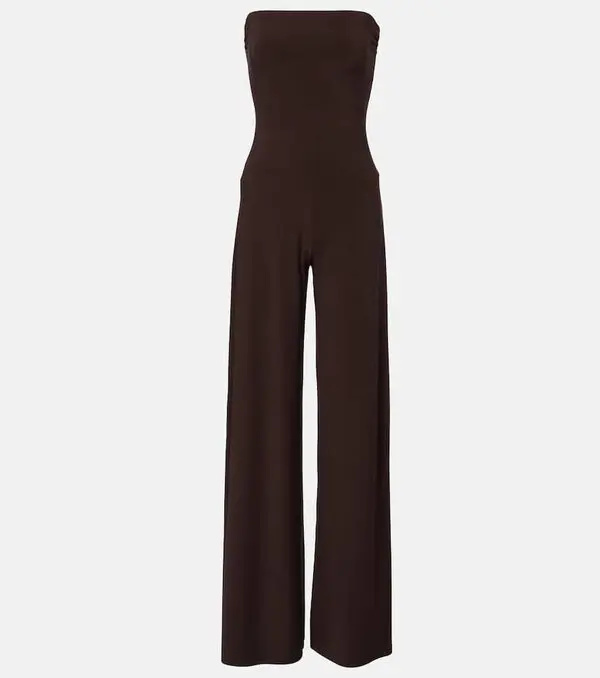 Norma Kamali Strapless Jersey Jumpsuit - Brown