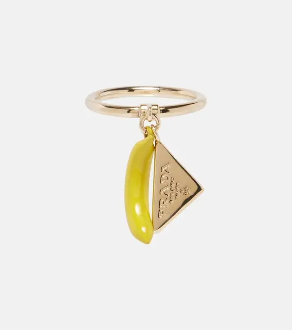 Prada Logo Charm Ring - Gold
