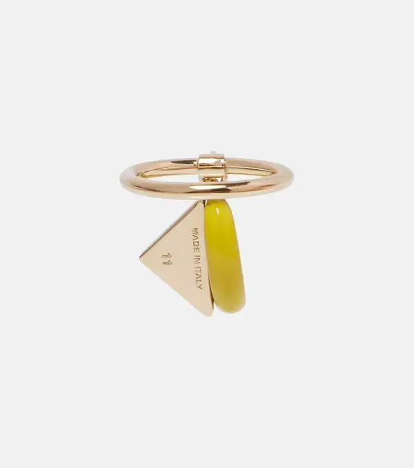 Prada Logo Charm Ring - Gold