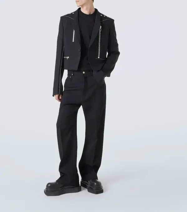 Rick Owens Geth Straight Jeans In Wool